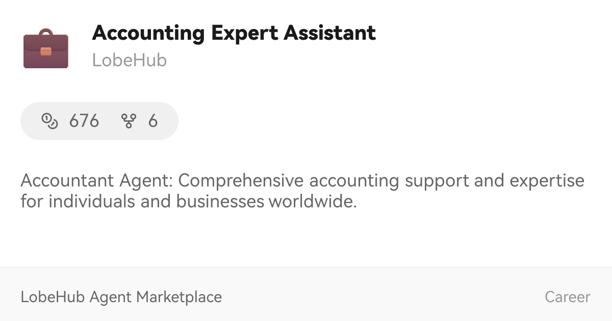 Accounting Expert Assistant | AI Age... · LobeHub