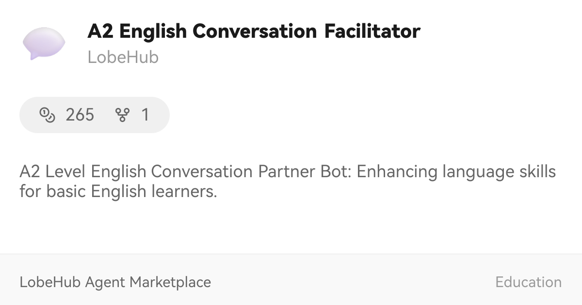 A2 English Conversation Facilitator ... · LobeHub