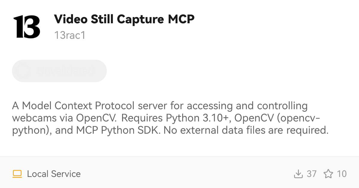 Video Still Capture MCP | MCP Servers · LobeHub