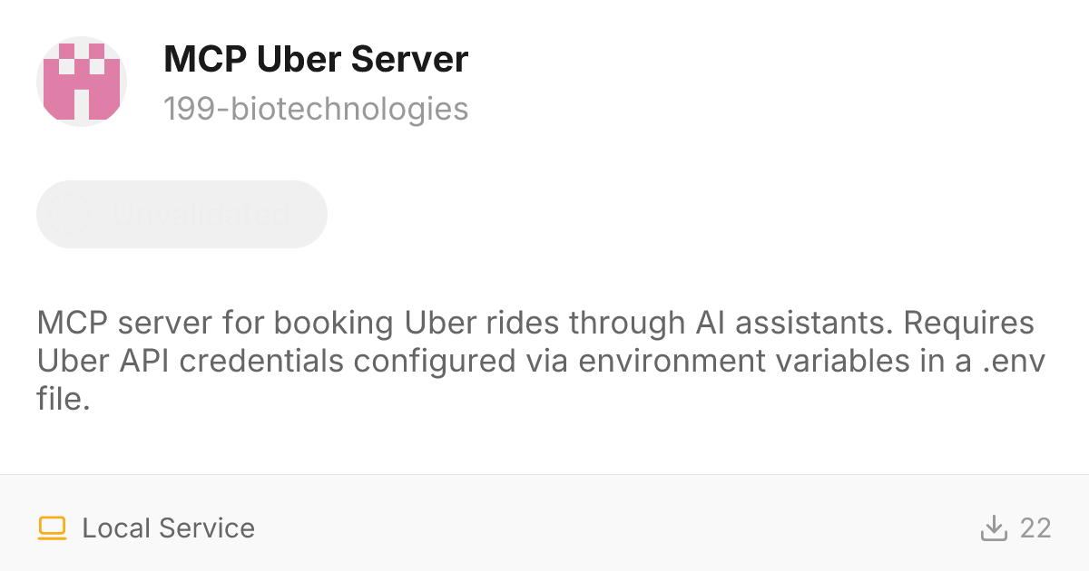 MCP Uber Server | MCP Servers · LobeHub