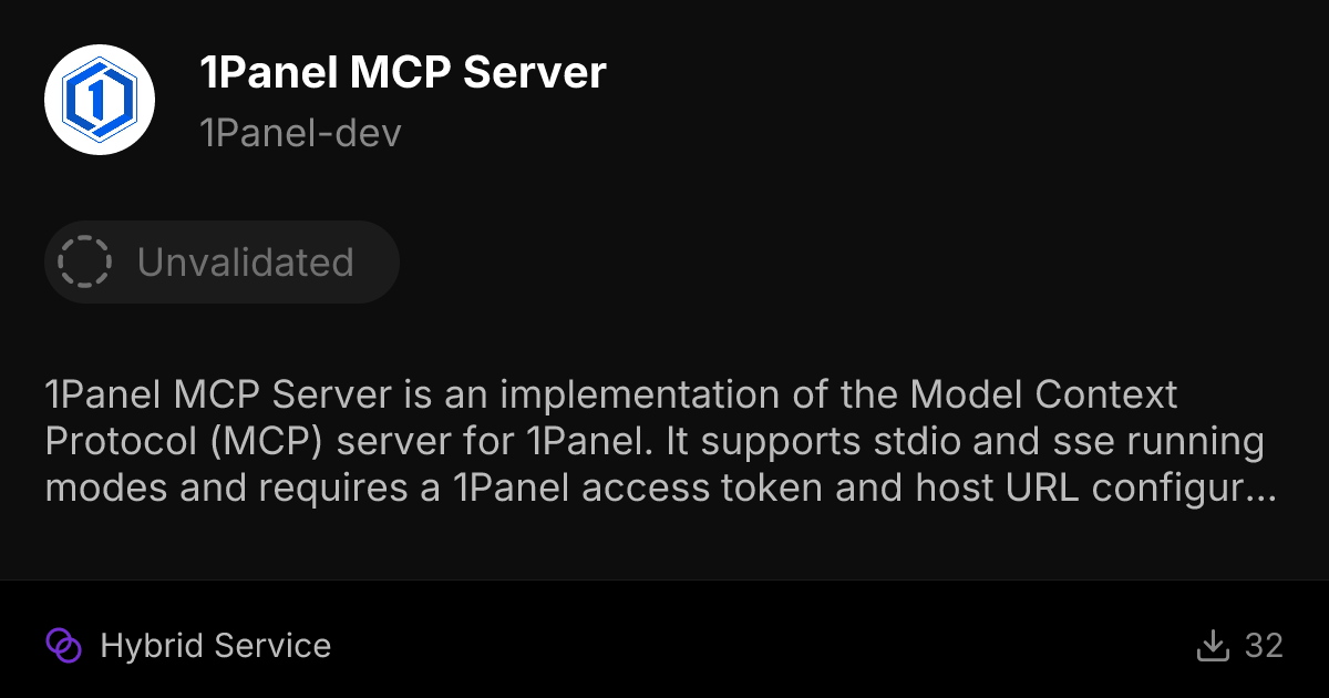 1Panel MCP Server | MCP Servers · LobeHub
