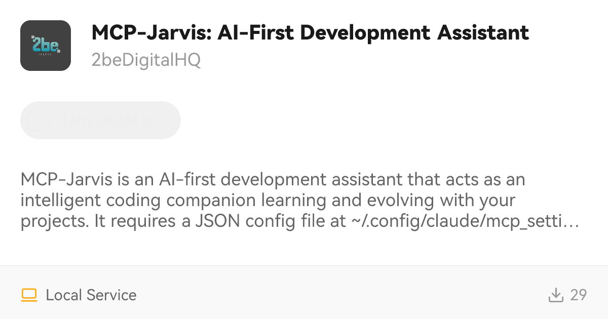 MCP-Jarvis: AI-First Development Ass... · LobeHub