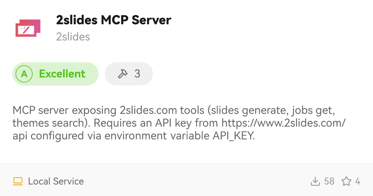 2slides MCP Server | MCP Servers · LobeHub