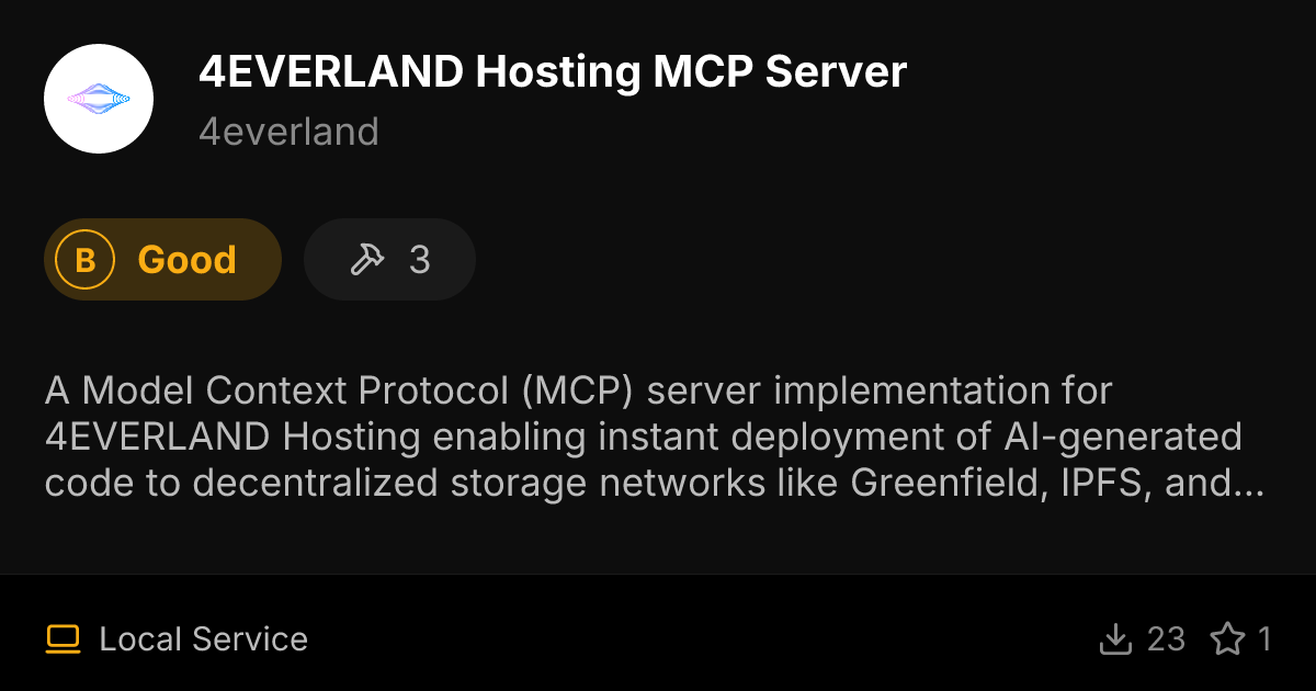 4EVERLAND Hosting MCP Server | MCP S... · LobeHub