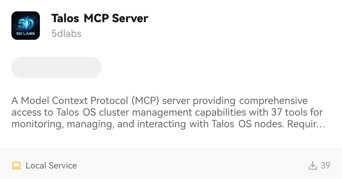 Talos MCP Server | MCP Servers · LobeHub