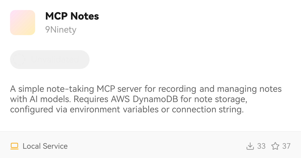 MCP Notes | MCP Servers · LobeHub