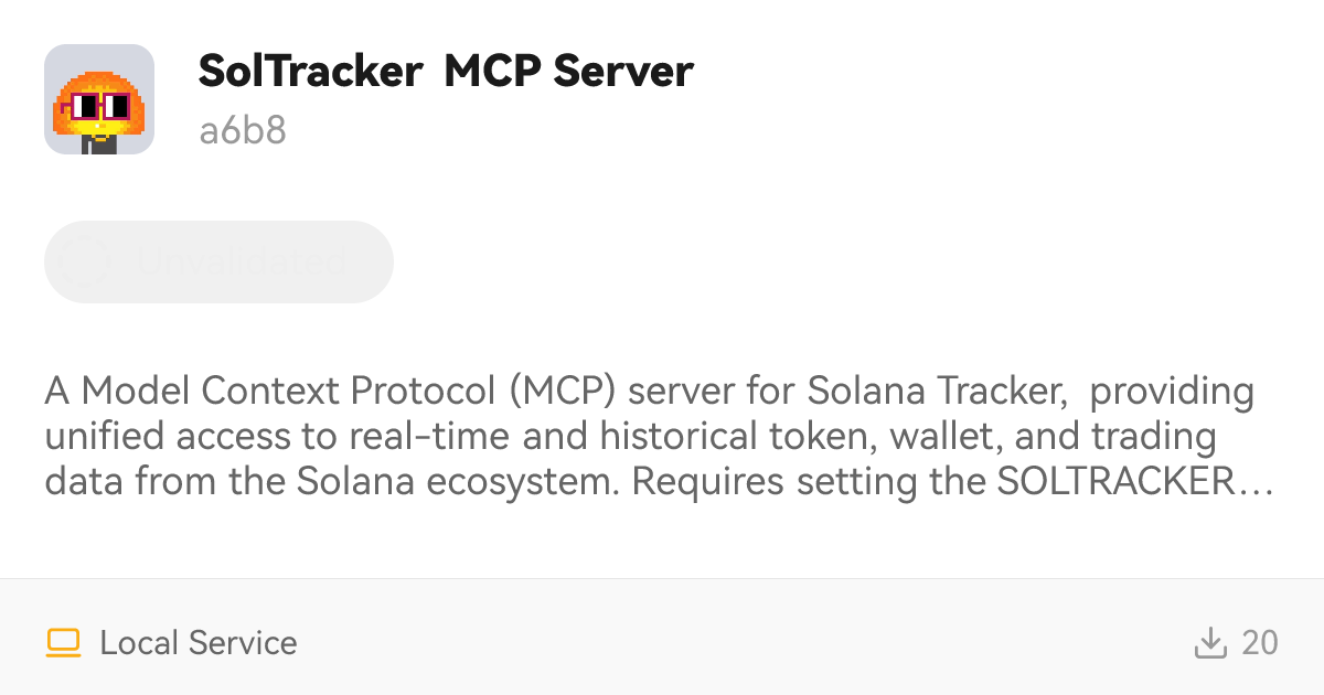 SolTracker MCP Server | MCP Servers · LobeHub