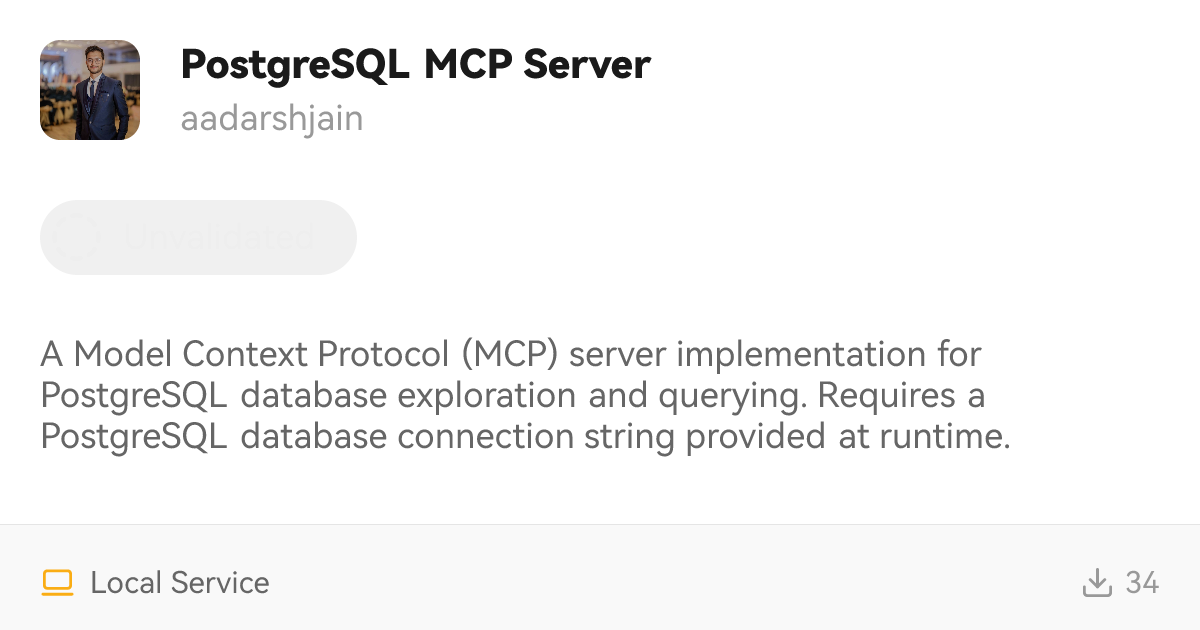 PostgreSQL MCP Server | MCP Servers · LobeHub