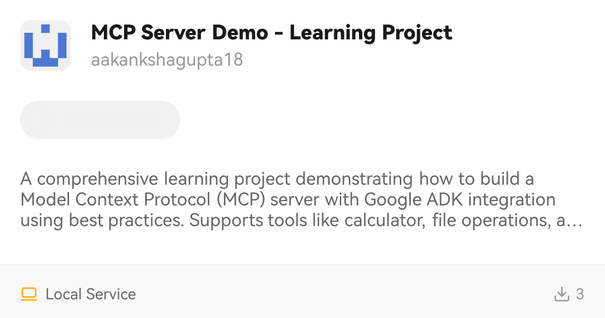 MCP Server Demo - Learning Project |... · LobeHub