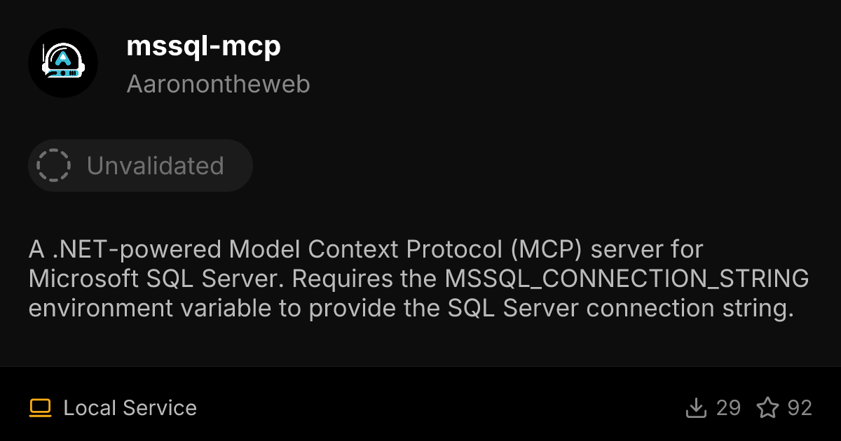 mssql-mcp | MCP Servers · LobeHub