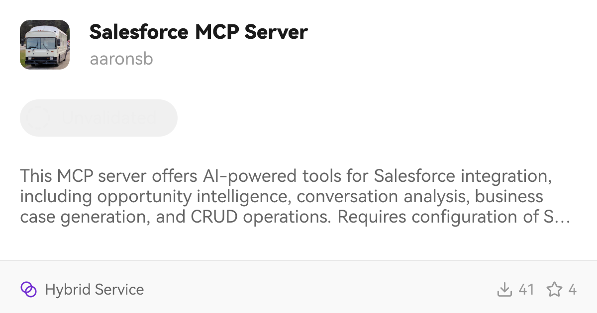 Salesforce MCP Server | MCP Servers · LobeHub