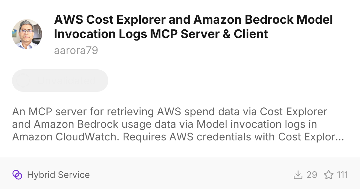 AWS Cost Explorer and Amazon Bedrock... · LobeHub