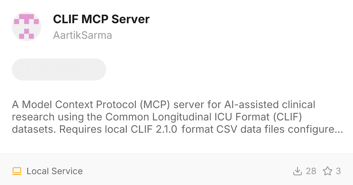 CLIF MCP Server | MCP Servers · LobeHub