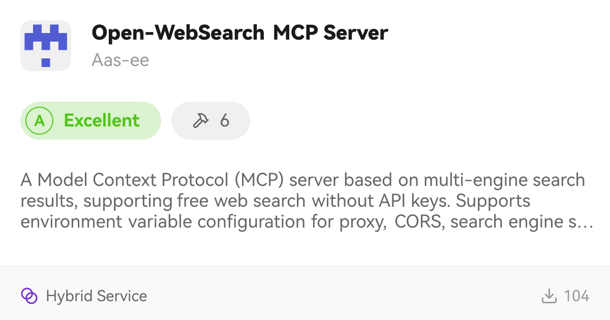 Open-WebSearch MCP 服务器 | MCP Servers · LobeHub