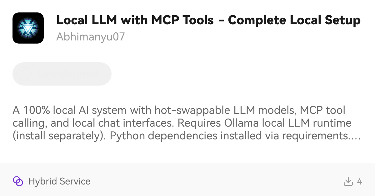 Local LLM with MCP Tools - Complete ... · LobeHub