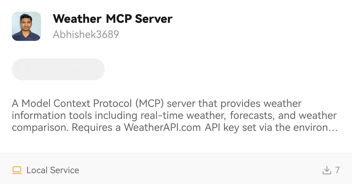 Weather MCP Server | MCP Servers · LobeHub