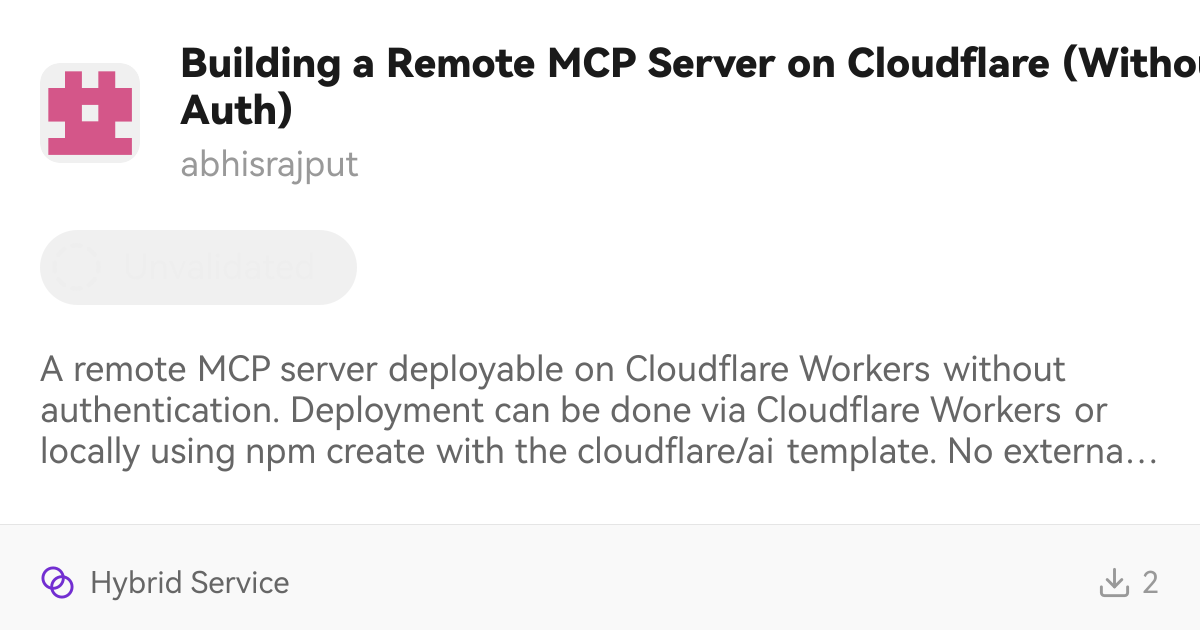 Building a Remote MCP Server on Clou... · LobeHub