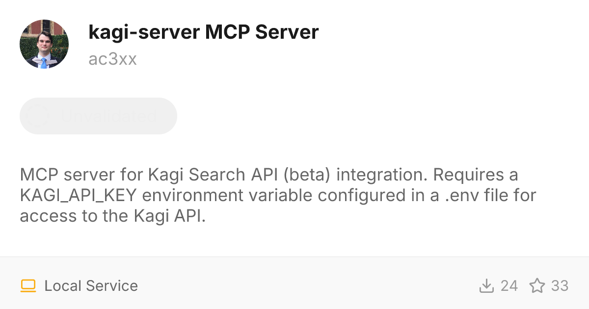 kagi-server MCP Sunucusu | MCP Servers · LobeHub