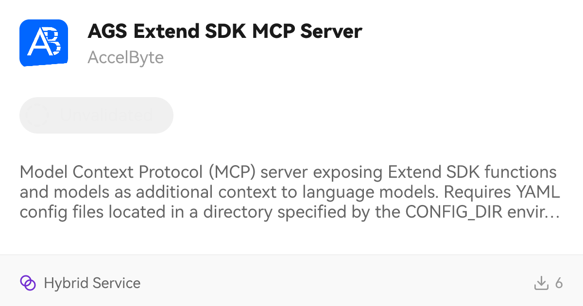 AGS Extend SDK MCP Server | MCP Servers · LobeHub