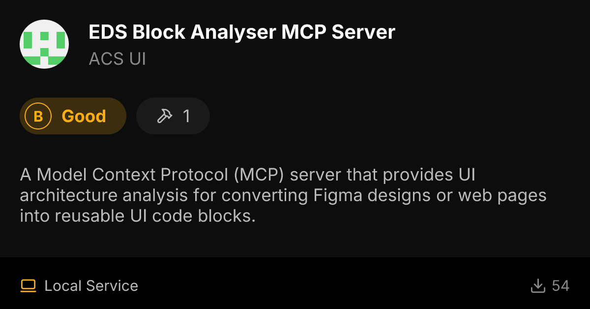 EDS Block Analyser MCP Server | MCP ... · LobeHub