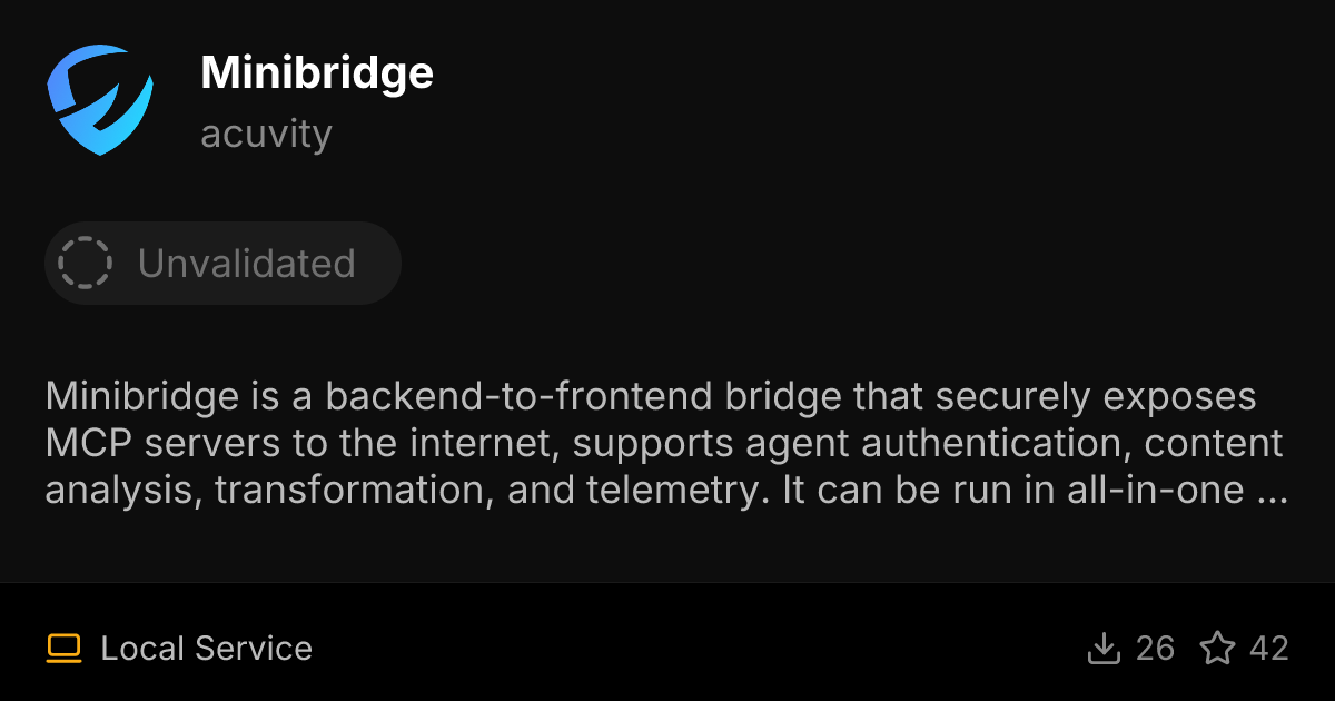 Minibridge | MCP Servers · LobeHub