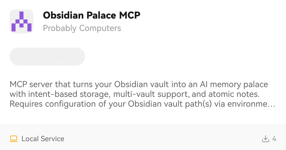 Obsidian Palace MCP | MCP Servers · LobeHub