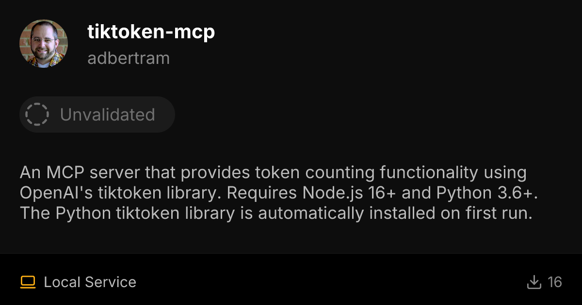 tiktoken-mcp | MCP Servers · LobeHub