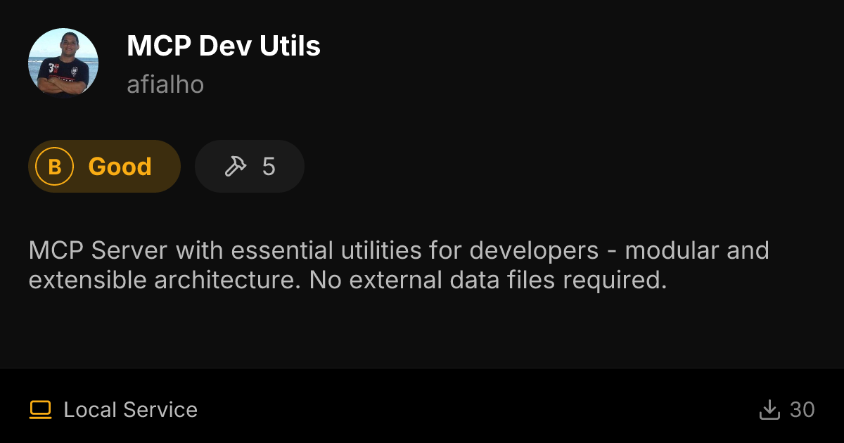 MCP Dev Utils | MCP Servers · LobeHub
