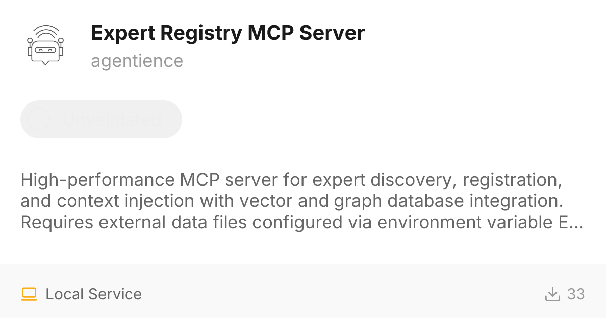 Expert Registry MCP Server | MCP Ser... · LobeHub