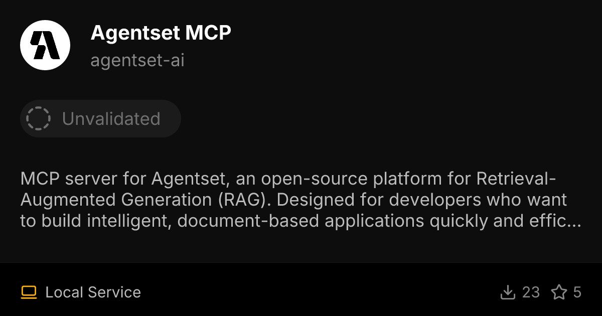 Agentset MCP | MCP Servers · LobeHub
