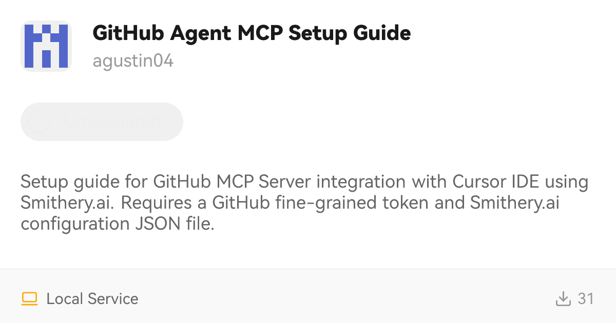 GitHub Agent MCP Setup Guide | MCP S... · LobeHub