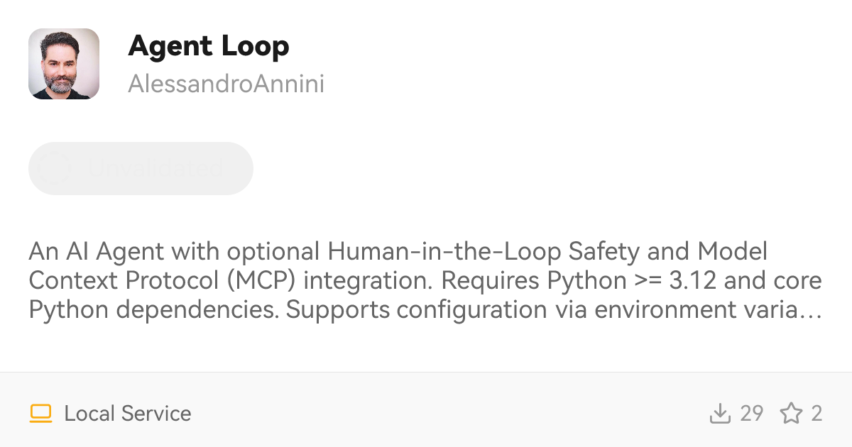 Agent Loop | MCP Servers · LobeHub
