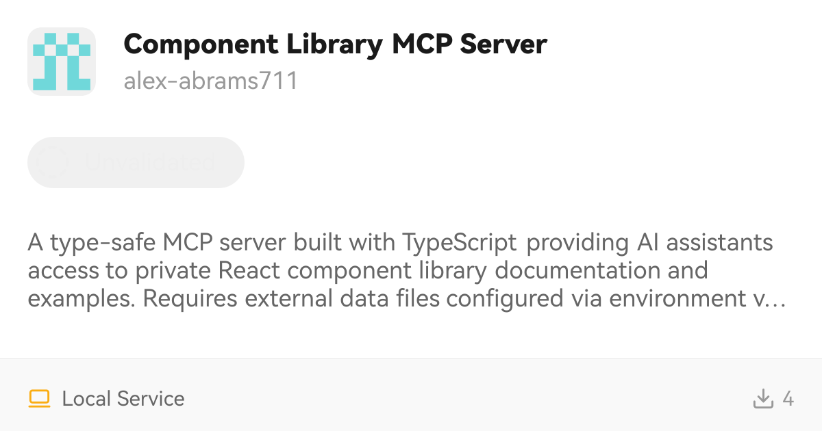 Component Library MCP Server | MCP S... · LobeHub