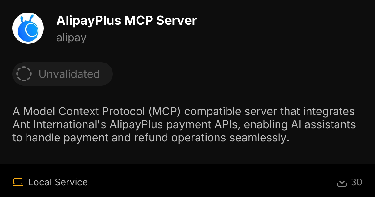 AlipayPlus MCP Server | MCP Servers · LobeHub
