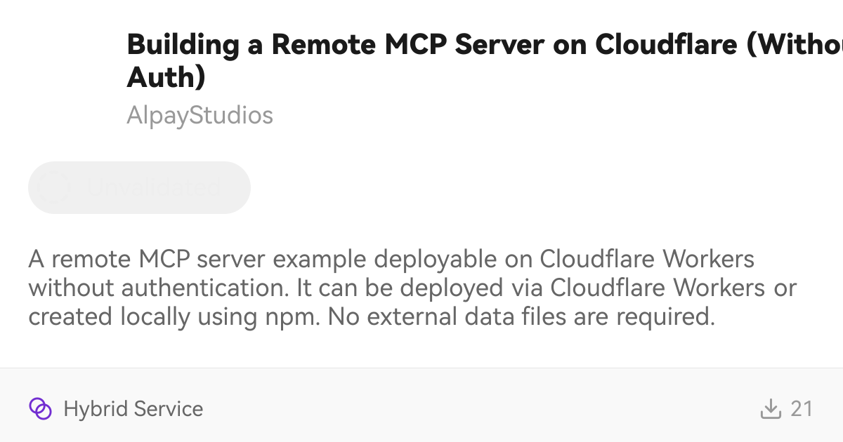 Building a Remote MCP Server on Clou... · LobeHub