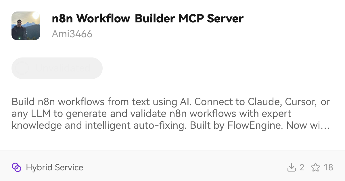 n8n Workflow Builder MCP Server | MC... · LobeHub