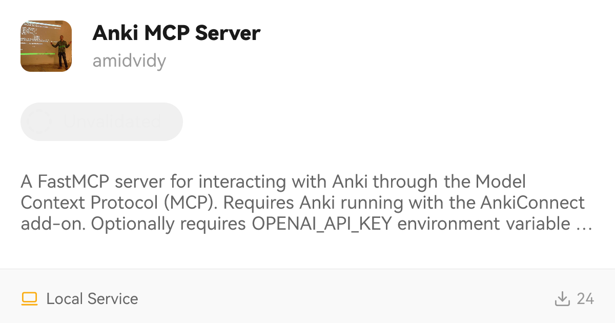 Anki MCP Server | MCP Servers · LobeHub