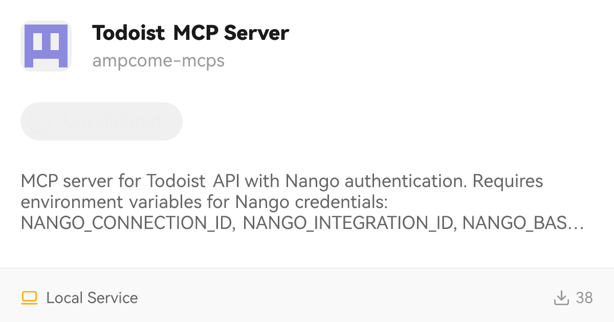 Todoist MCP Server | MCP Servers · LobeHub