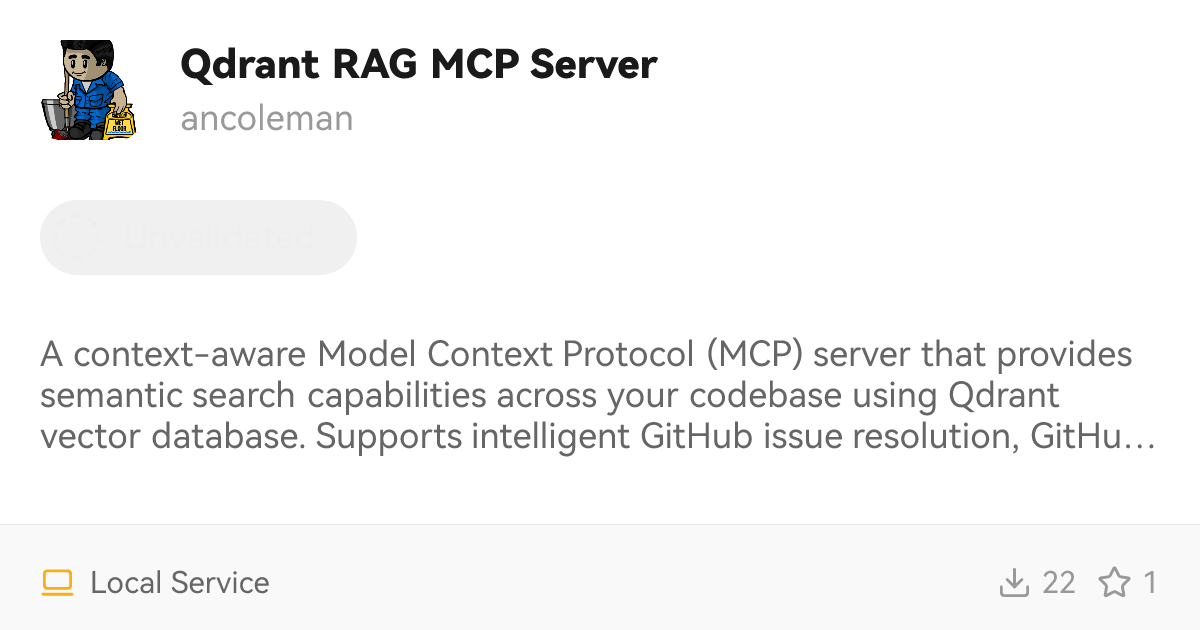 Qdrant RAG MCP Server | MCP Servers · LobeHub