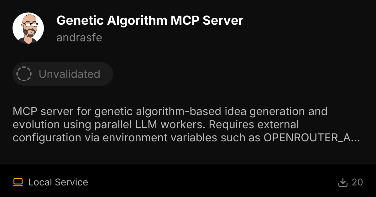Genetic Algorithm MCP Server | MCP S... · LobeHub