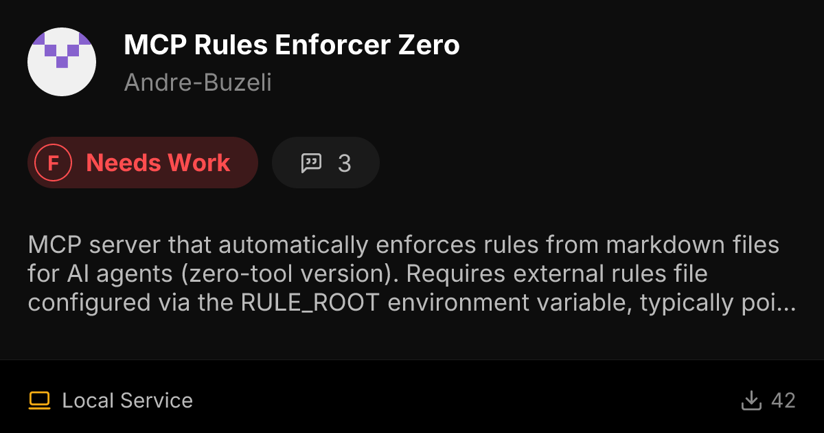 MCP Rules Enforcer Zero | MCP Servers · LobeHub
