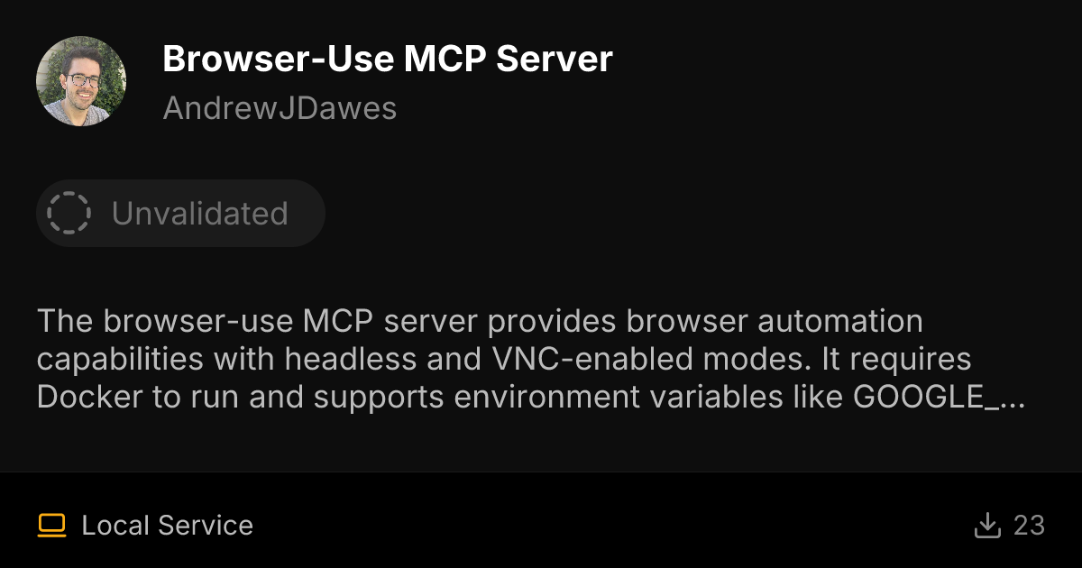 Browser-Use MCP Server | MCP Servers · LobeHub