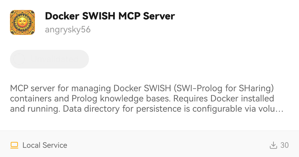 Docker SWISH MCP Server | MCP Servers · LobeHub