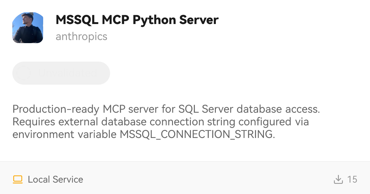 MSSQL MCP Python Server | MCP Servers · LobeHub
