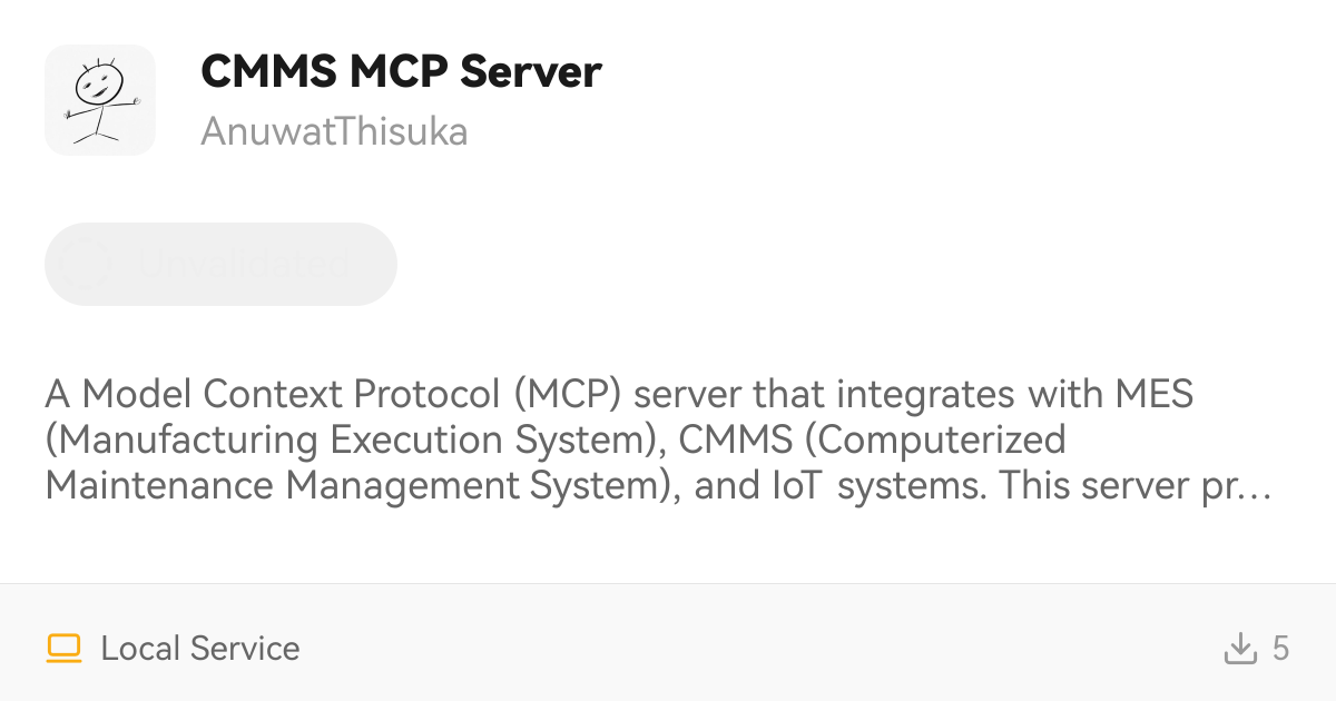 CMMS MCP Server | MCP Servers · LobeHub