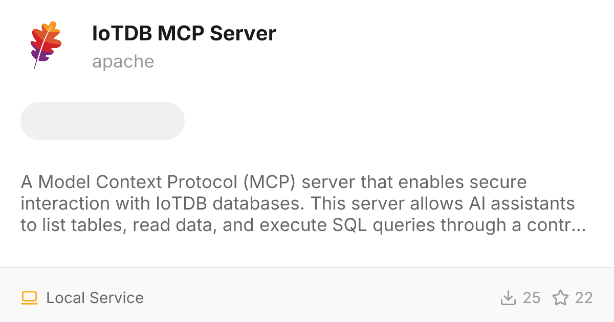 IoTDB MCP Server | MCP Servers · LobeHub