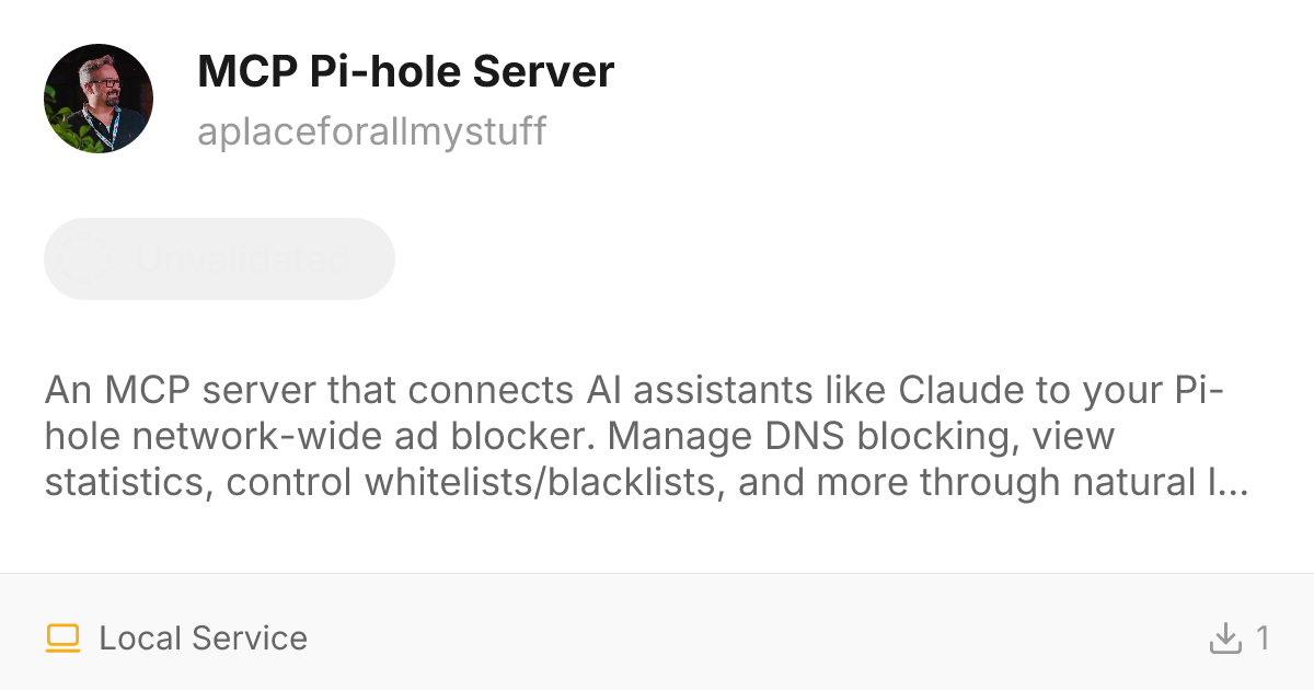 MCP Pi-hole Server | MCP Servers · LobeHub