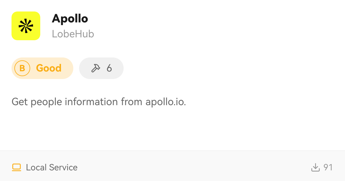 Apollo | MCP Servers · LobeHub