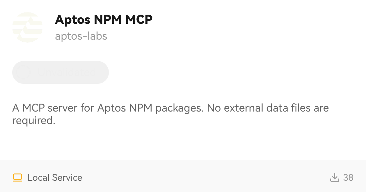 Aptos NPM MCP | MCP Servers · LobeHub
