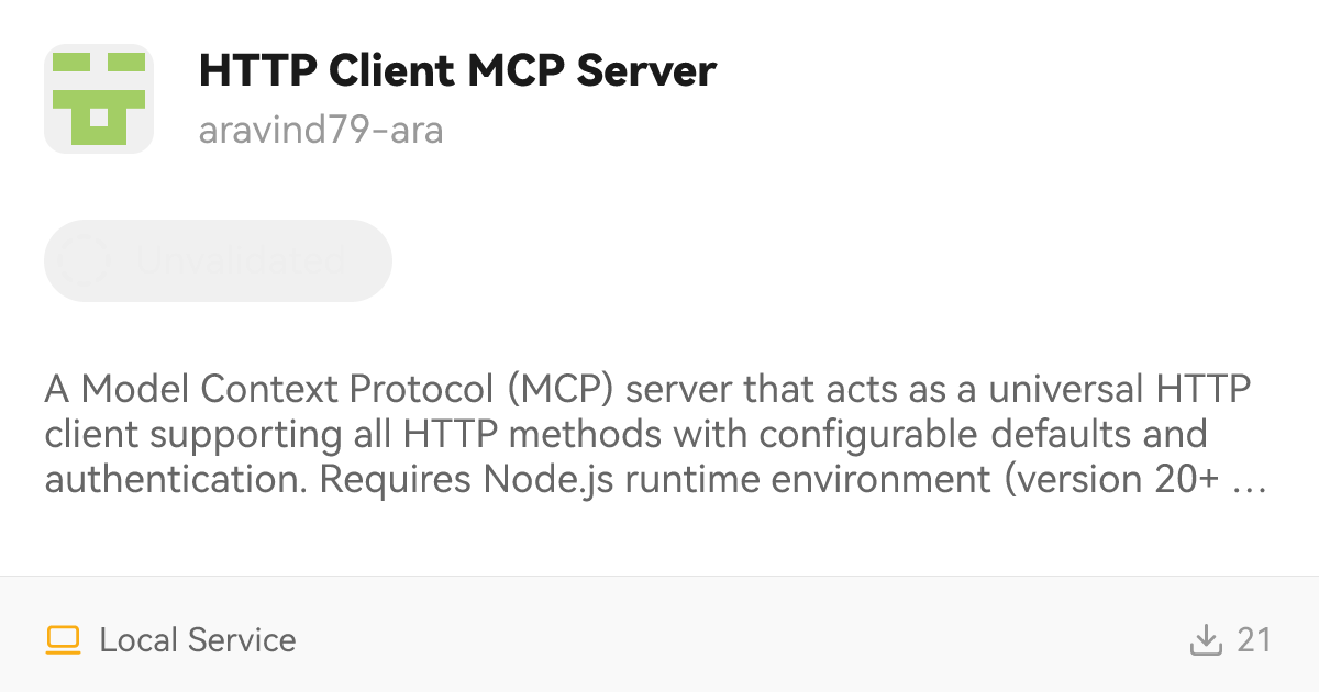 HTTP Client MCP 伺服器 | MCP Servers · LobeHub